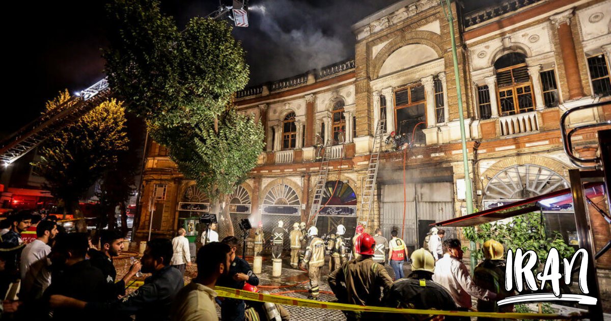Fire burns down parts of historic buildings of Hasan-abad Square in ...