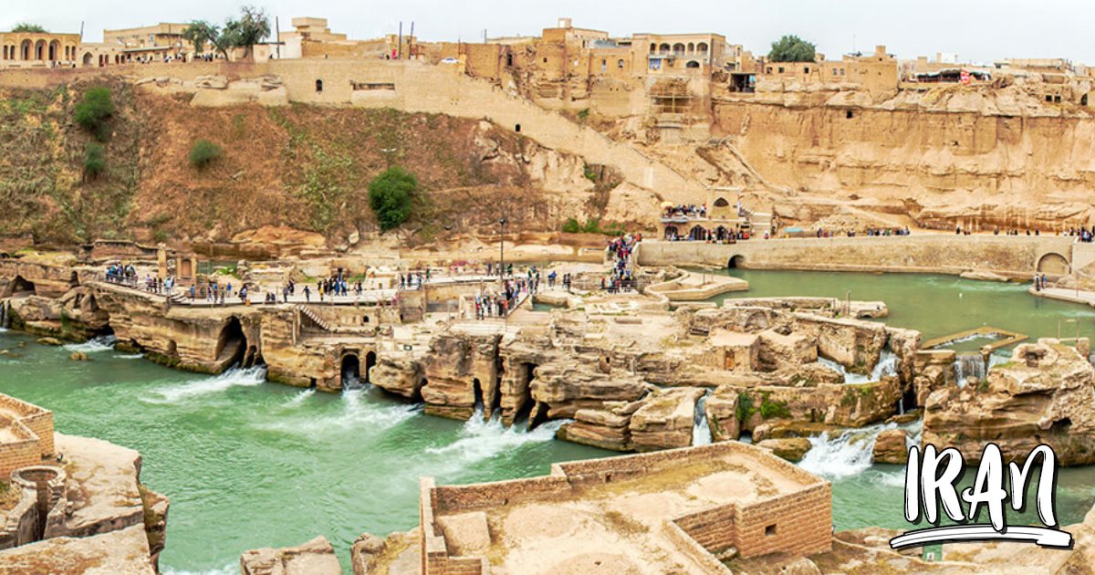PHOTO: Panorama view of Shushtar Historical Hydraulic System ...